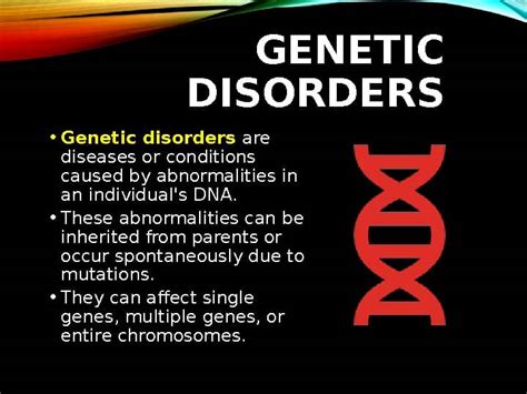 Genetic Disorders Ppt 1 Sex Linked Genetic Disorders Single Gene Diseases Sbi3u