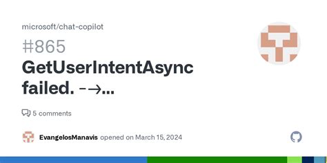 Getuserintentasync Failed Microsoftsemantickernel