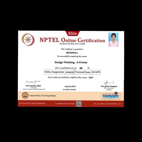 boomika jegan on linkedin completed design thinking course in swayam nptel
