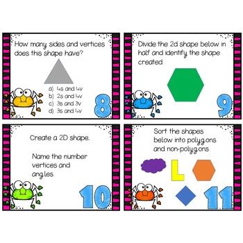 2D Shapes Task Cards By Triple The Learning TPT