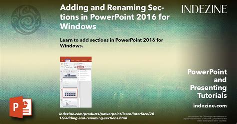 Adding And Renaming Sections In Powerpoint 2016 For Windows