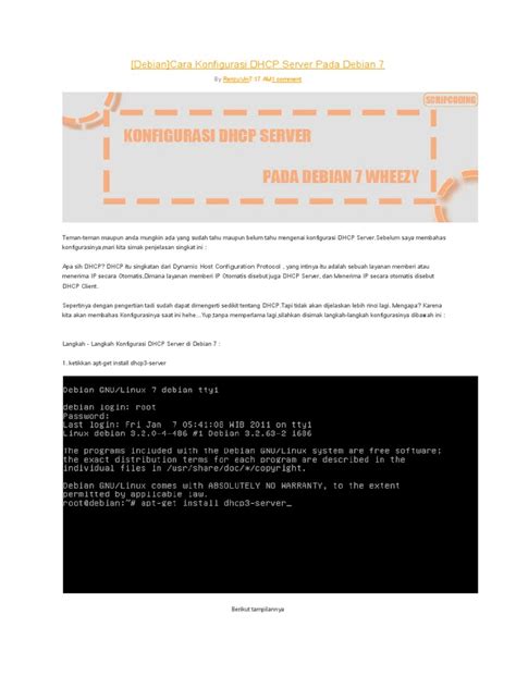 02cara Konfigurasi Dhcp Server Di Debian 7 Pdf