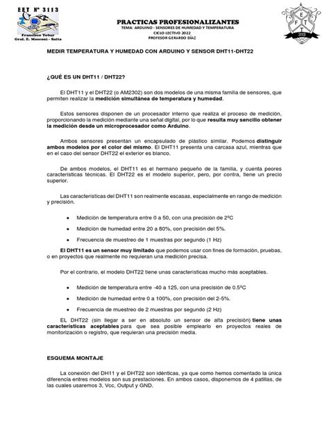 Medir Temperatura Y Humedad Con Arduino Y Sensor Dht11 Pdf Pdf