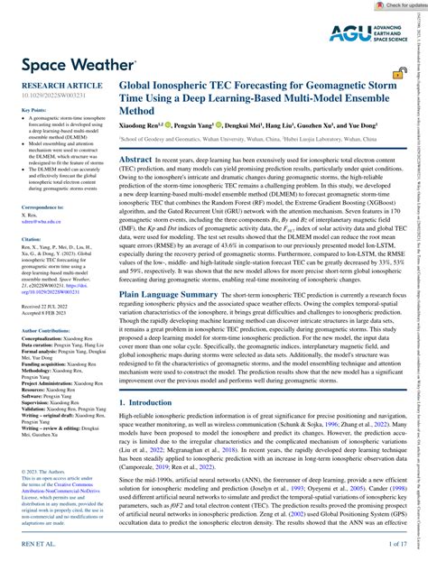 Pdf Global Ionospheric Tec Forecasting For Geomagnetic Storm Time Using A Deep Learning‐based