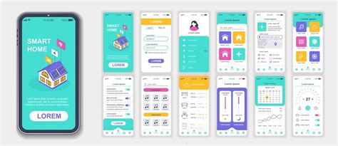 Premium Vector Smart Home Mobile App Interface Screens Template Set