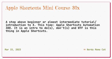 apple shortcuts mini course 30x nerdy momo cat