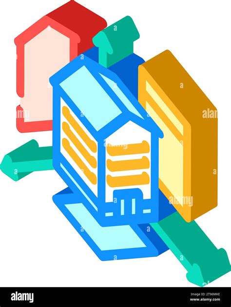 Orthographic Projections Architectural Drafter Isometric Icon Vector Illustration Stock Vector