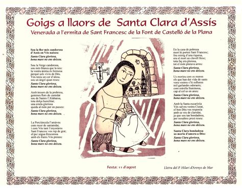 Biblio Goigs Goigs A Santa Clara Dassís Venerada A Castelló De La Plana La Seva Festa és El