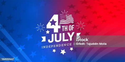 7월 4일 미국 독립기념일 디자인에 스타 불꽃놀이 미국 국기가 있는 미국 국기와 줄무늬 추상판매 배너 할인 배너 광고 배너 배경 벡터 일러스트레이션 0명에 대한 스톡 벡터