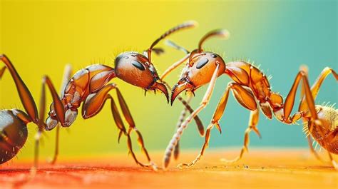 Association Of Ants Isolated On Flat Surface Premium Ai Generated Image