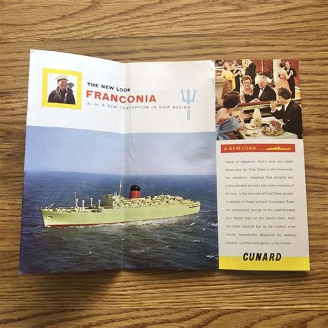 Franconia 1963 Deck Plan First Class Luxury Liner Row