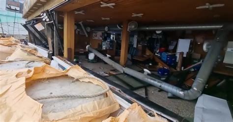 1톤 콘크리트 포대 쌓았지만 태풍 피해 막지 못했다 힌남노 영상