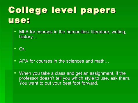 What Is MLA Format For The Humanities PPT