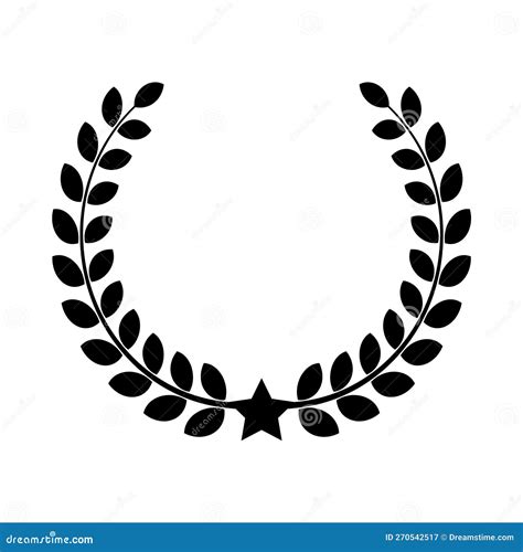 Wreath Laurel Black Icon Isolated On White Background Winner Circle