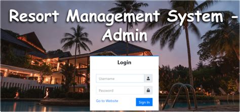 Online Resort Management System In Php And Mysql With Code
