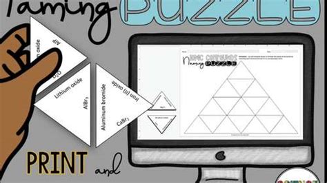 Naming Ionic Compounds Tarsia Puzzle In Digital And Print Distance Learning