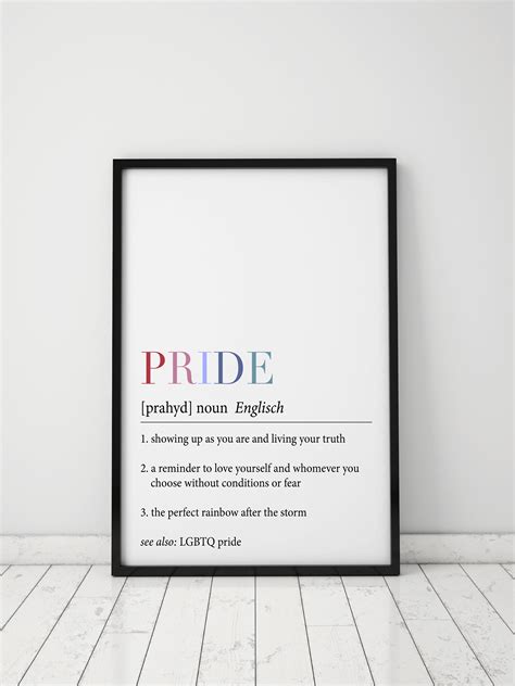 Pride Definition Poster Digital Download Definition Print Definition