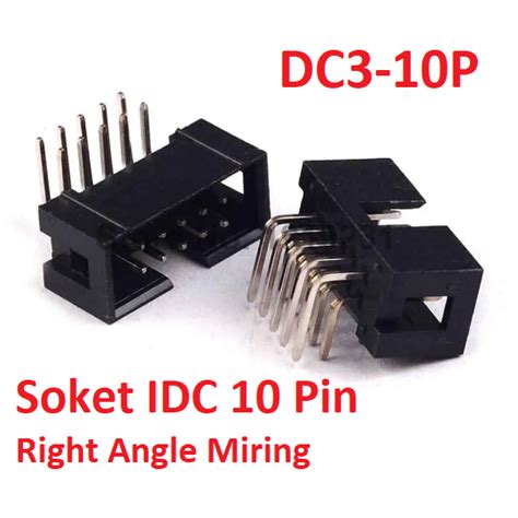Jual Socket Soket Idc Siku 10 Pin 10p 10pin 2x5 Header Male Dc3 10p 2 54mm Box Jtag Bengkok L