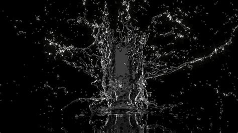 검은색 배경에 분리된 모형 복사 공간 병을 위해 물 Liquid Splash를 닫습니다 3d 렌더링 물이 튀는에 대한 스톡 사진