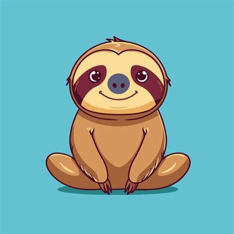 귀여운 게으른 게으른 만화 캐릭터 평평한 터 일러스트레이션 프리미엄 벡터