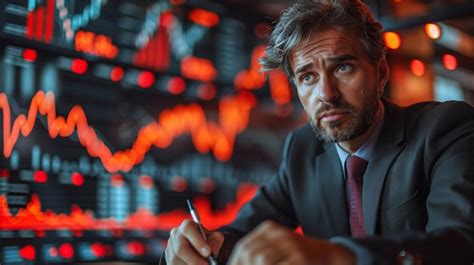 Premium Photo A Man In A Suit Sits In Front Of A Graph That Says Graph