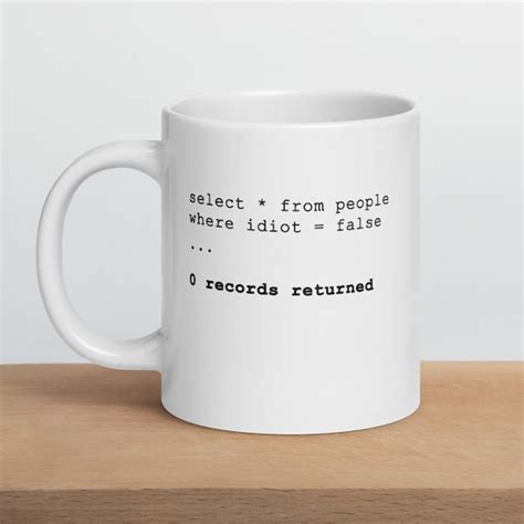 Funny Sql Coffee Mug Etsy