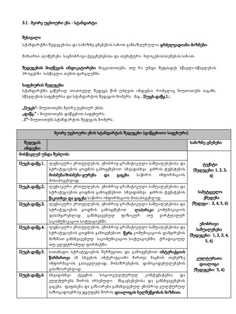 მეორე უცხ ენის სტანდარტი დაწყებითი Pdf