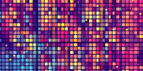 Colorful Abstract Digital Textile Pattern With Pixelated Data Blocks