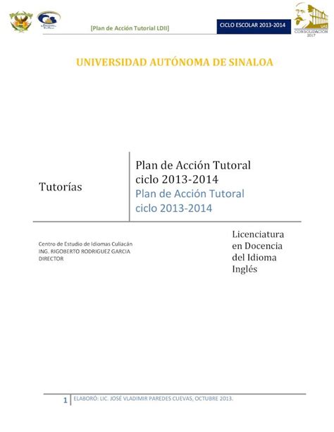 Pdf Plan De Acción Tutoral Ciclo 2013 2014 Tutorías Plan De Mxpatpat79011