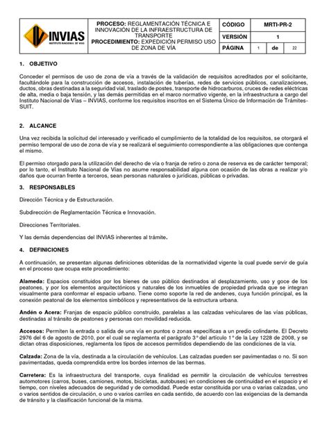 Mrti Pr 2 Procedimiento Puzv Pdf Calle Peatonal