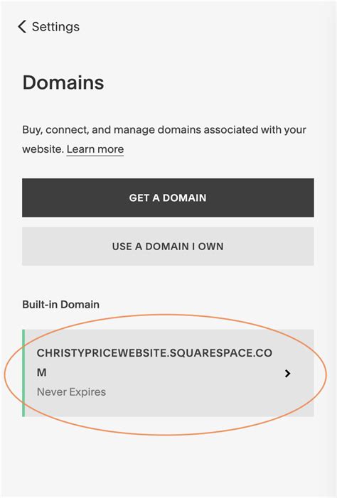 How To Change The Built In Domain Name In Squarespace Squarespace Web
