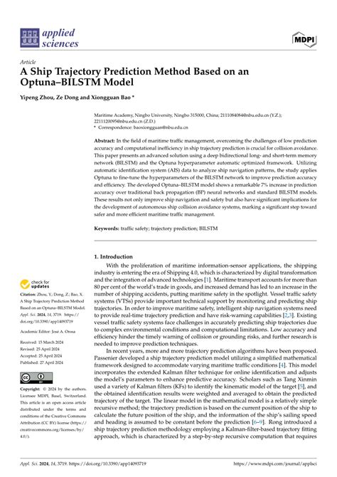 Pdf A Ship Trajectory Prediction Method Based On An Optuna Bilstm Model