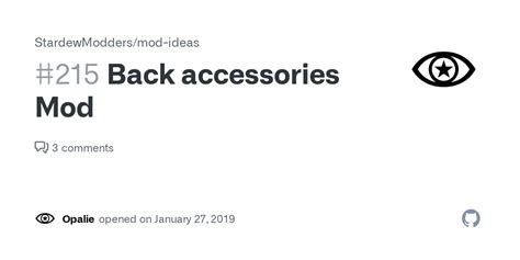 Back Accessories Mod · Issue 215 · Stardewmodders Mod Ideas · Github