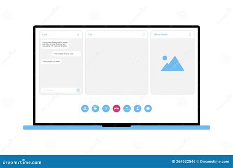 UI UX Template For Video Conferencing And Meetings Application On Laptop Stock Vector