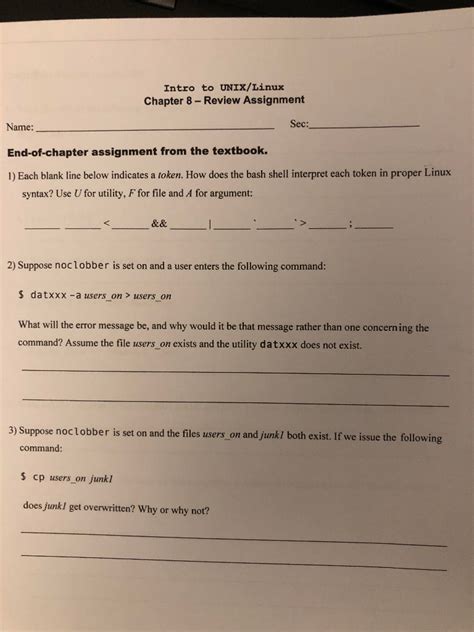 Solved Intro To Unixlinux Chapter 8 Review Assignment