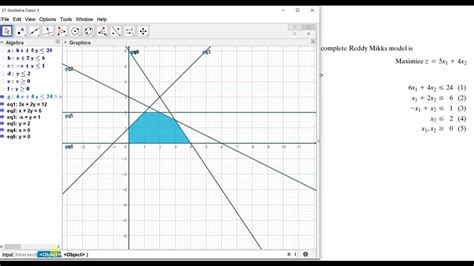 Step By Step Guide Solving Linear Programming In Geogebra With Graphical Method Youtube
