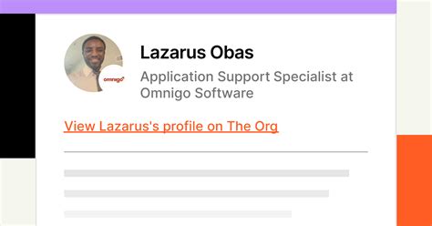 Lazarus Obas Application Support Specialist At Omnigo Software The Org