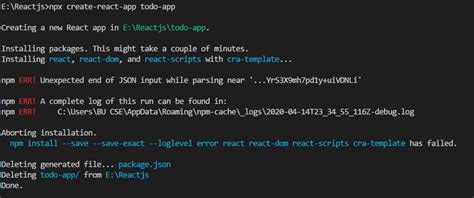 Nodejs Error While Trying To Create React App Using Npx Create React App Stack Overflow