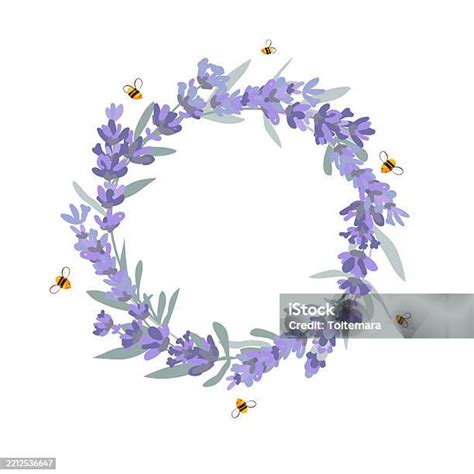 라벤더 꽃과 꿀벌 화환 완벽 한 패턴입니다 손으로 그린 벡터 일러스트 레이 션 0명에 대한 스톡 벡터 아트 및 기타 이미지 0명 개화기 꽃 꽃의 구조 Istock