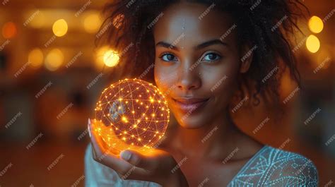 Premium Photo Woman Hand Holding Global Network Background Hd Illustrations