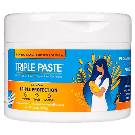 Triple Paste Zinc Oxide Medicated Diaper Rash Ointment 8 Oz Shoprite