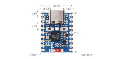 文件esp32 C6 Zero Details Size Waveshare Wiki