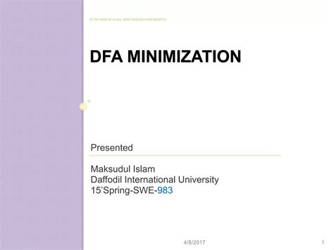 Dfa Minimization Ppt