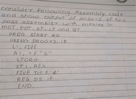 Consider Following Assembly Code And Show Studyx