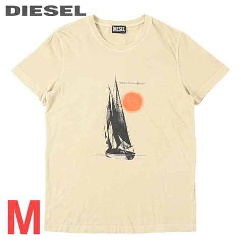 【楽天市場】 Diesel ディーゼル メンズ ウォッシュ加工 プリント スリムフィット 半袖tシャツ カットソー【t Iny C2】【サイズm】【サンドベージュ】die M T F4 4ne