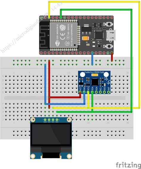 Esp32 With Mpu6050 Accelerometer Gyroscope Temperature Sensor