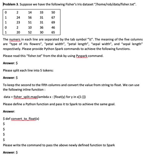 Solved Problem Suppose We Have The Following Fisher S Chegg