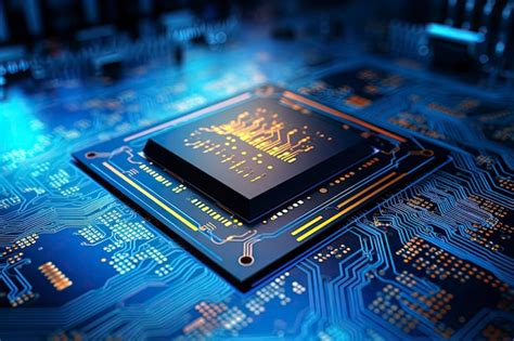 Premium Ai Image Futuristic Central Processor Unit Powerful Quantum Cpu Motherboard