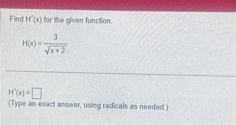 solved find h x ﻿for the given