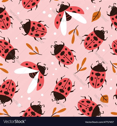 Lady Bugs Seamless Pattern Royalty Free Vector Image